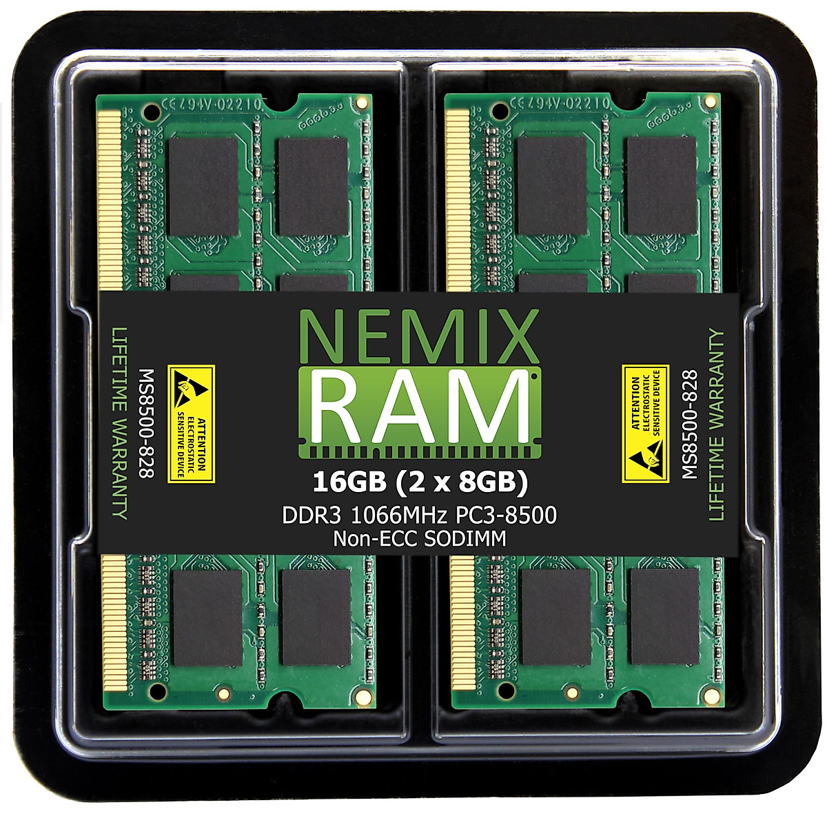 NEMIX RAM 16GB (2X8GB) DDR3 1066MHZ PC3-8500 2Rx8 1.5V 204-PIN Non-ECC SODIMM Laptop PC Memory KIT
