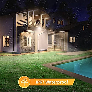 Viugreum 100W LED Flood Lights Outdoor, Waterproof IP65 Work Lights, 110V 10000LM Warm White(3000K), Super Bright Security Floodlights Wall Lights Landscape Lights with US Plug