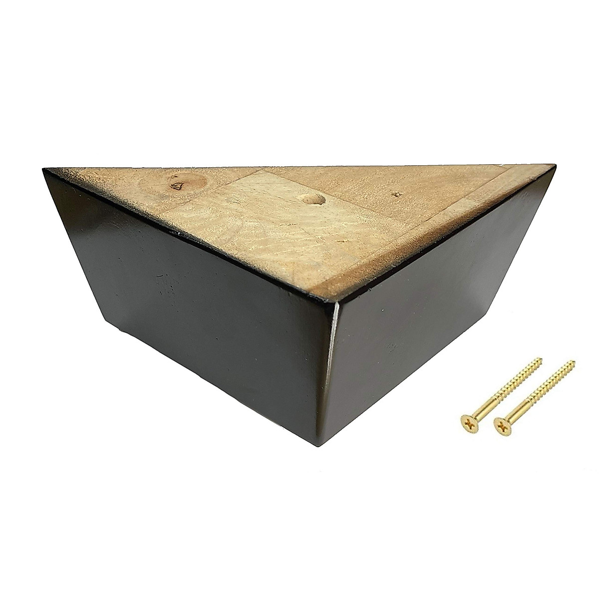 ComfortStyle Furniture Legs, Chair Couch Feet Replacement, Set of 4 Wood Sofa Corner Feet, 2-1/2" Tall by 5" Wide Triangle, Parent (Dark Espresso)