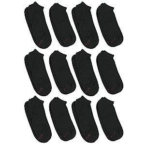 Hanes Men's Double No Show Socks 12-Pair Pack, Available in Big & Tall