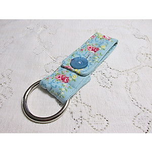 Shabby Chic Blue Roses Quilted Kitchen Towel Holder - Heavy-Duty D-Ring - Kitchen Towel Hanger - Towel Keeper