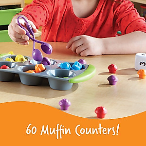 Learning Resources Mini Muffin Match Math Activity Set - 76 Pieces, Ages 3+ Counting Games for Kids, Preschool Learning Toys, Homeschool Learning Toys, Math for Preschoolers