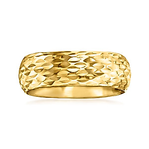 Ross-Simons Italian 14kt Yellow Gold Sparkle-Pattern Ring. Size 5