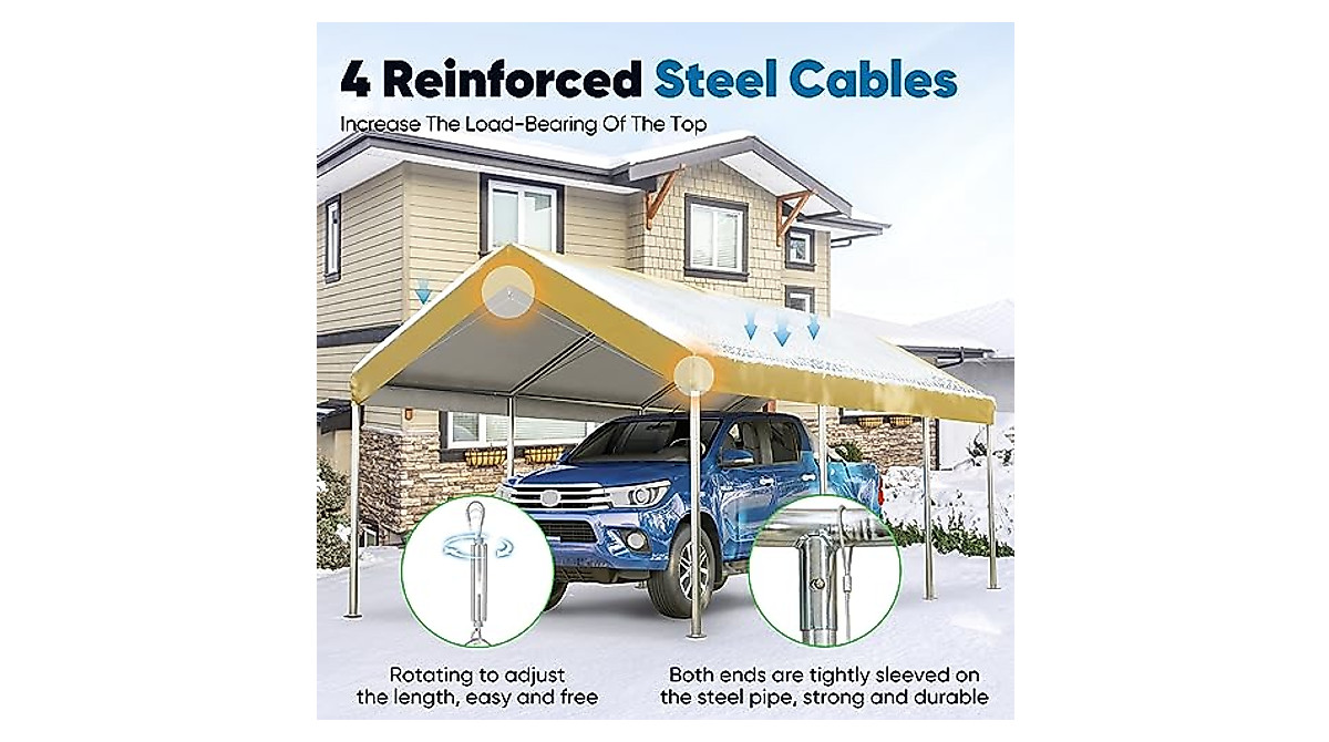 Quictent 10X20ft Heavy Duty Car Canopy - Durable Shelter