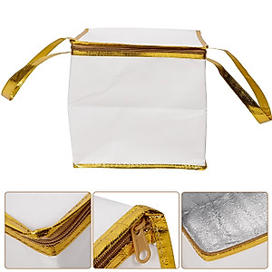 SOLUSTRE Insulated Food Carrier Bag, 8 Inch Reusable Grocery Shopping Bag Warming Cooler Pizza Catering Bag Food Tote for Hot and Cold Food Beverages