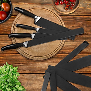 WIOR Knife Edge Guard, 12 Piece Universal Blade Covers - Extra Strength Lined Knife Protectors Knife Guard Set for Kitchen Knives ABS Plastic and BPA-Free Felt Lining