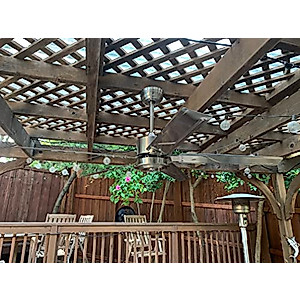 Outdoor Solar Bronze Ceiling Fan with Remote Control