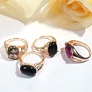 YITANA Bulk Rings Wholesale 100 Pack Crystal Ring Jewelry for Boutiques (100PCS Mixed-Rose Gold)