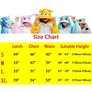 RULTA Animal Onesie for Women Men Adult Costume Cosplay One Piece Pajamas Halloween Xmas Gifts (US, Alpha, Small, Blue-St)