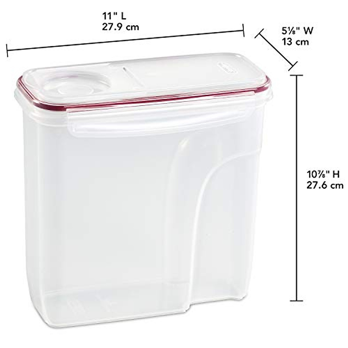 Sterilite 6606 Ultra Seal 24-Cup Dry Food Container, Clear Lid and Base with Red Rocket Accents, 6-Pack