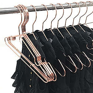 Koobay 12.5" Children Rose Gold Clothes Hangers, 10-Pack, Shiny Steel Wire Shirts Coat Slacks Clothes Hangers Storage Display