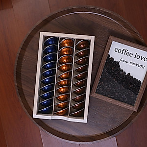 DDYURI Coffee Pods Storage Drawer Holder for Capsules - Multi Functional Desk Organizer Drawers For K-Cup Coffee Maker Brew - Kitchen Mini Wooden Box Chest Sideboard Counter Organization CF1D2C Dark