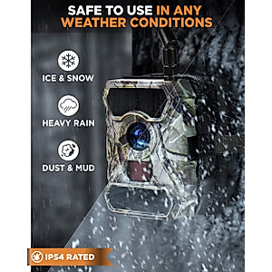 CREATIVE XP Cellular Trail Camera WiFi 16MP 1080P Outdoor Game Camera with No-Glow Night Vision Motion Activated IP54 Waterproof for Hunting or Property Security, 4G Plus