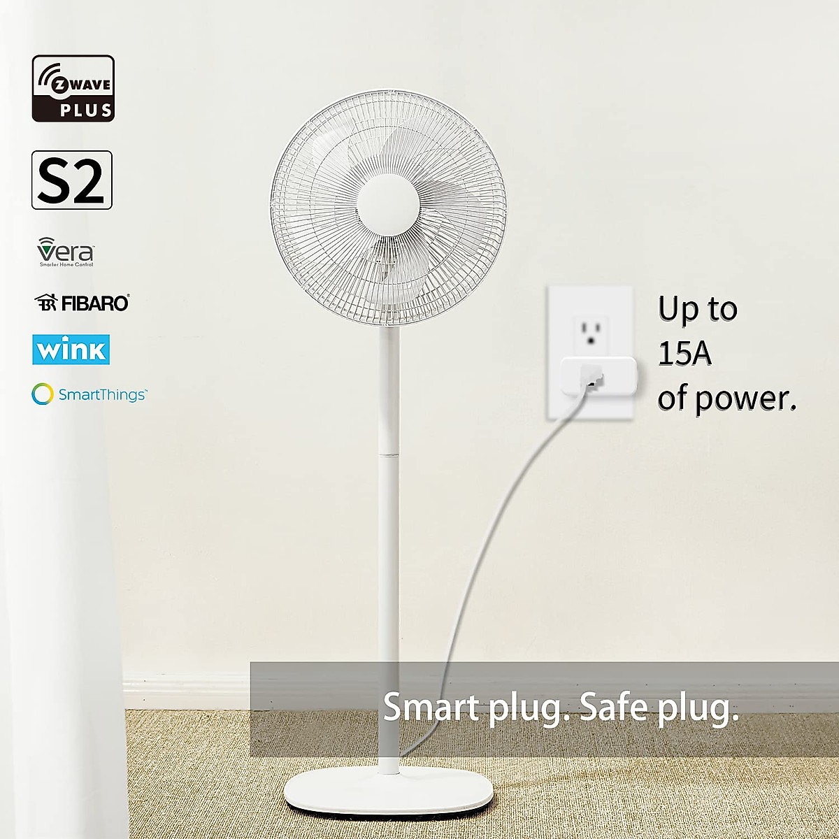 New One Z-Wave Plug, 500 Series Smart Plug, Z-Wave Hub Required, Compatible with SmartThings, Wink, Alexa, Google Assistant