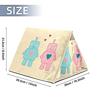 Y-DSIWX Guinea Pig Hideout House Bed, Vintage Retro Robot Couple Lover Rabbit Cave, Squirrel Chinchilla Hamster Hedgehog Nest Cage
