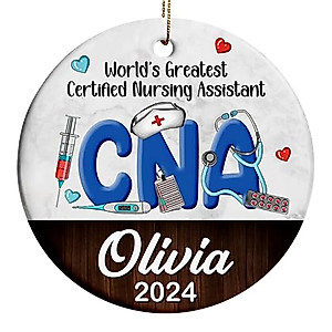 Nurse Christmas Ornament, Gifts for Health Worker, Certified Nursing Assistant Stethoscope Nurse Hat Retirement, Nurses Day