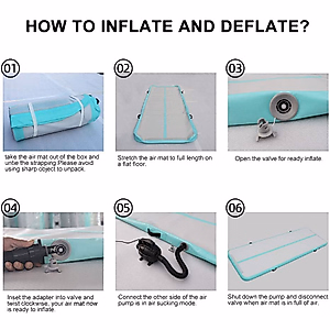 DAIRTRACK Air Tumbling Mat,Tumble Track 10ft/13ft/16ft/20ft Inflatable Gymnastics Air Mat for Gymnastics Training/Home Use/Gym/Cheerleading/Yoga/Water