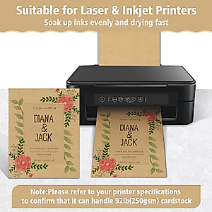 25 Sheets Brown Cardstock 8.5 x 11, 92lb/250gsm Kraft Card Stock Paper, Heavy Cardstock Printer Paper for Invitations, Scrapbooking, Crafts, Diy Cards, Decoration