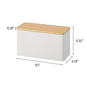 YAMAZAKI Countertop Organizer Home | Steel + Wood | Storage Case, One Size, White