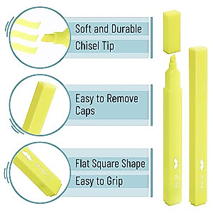 Mr. Pen- Aesthetic Highlighters, 12 pcs, Yellow, Chisel Tip, Bible Highlighters and Pens No Bleed, Bible Highlighter Pens, Cute Highlighters, No Bleed Highlighters for Bible Pages No Bleed