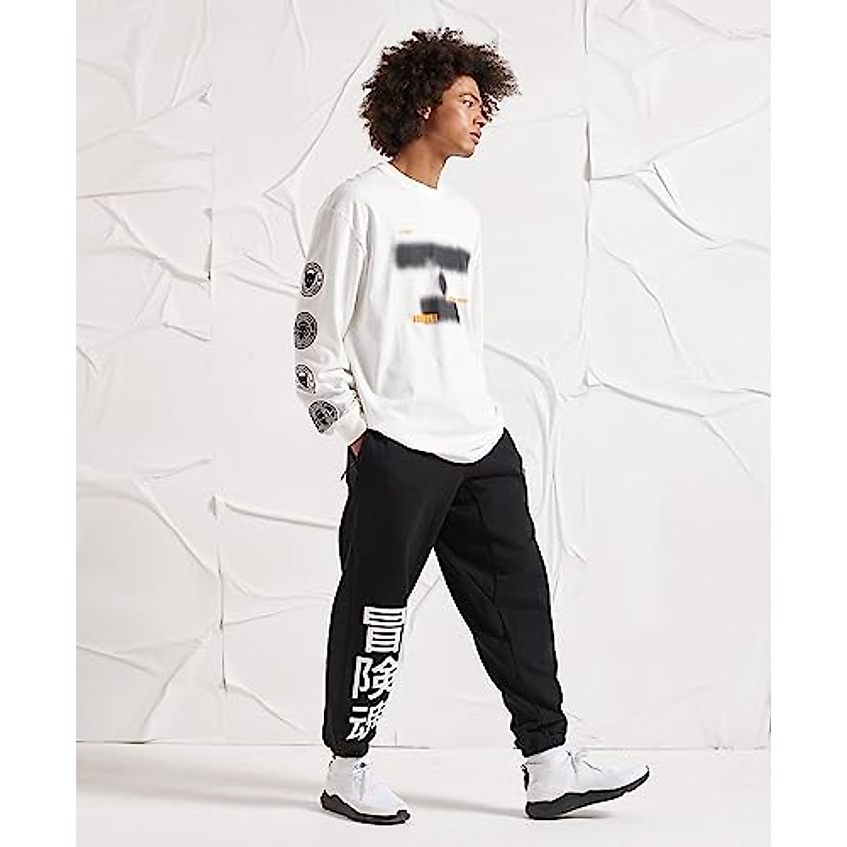 Superdry Mens Unisex Opposition 2.0 Top, Oversized Fit, Unisex New Chalk Size S/M