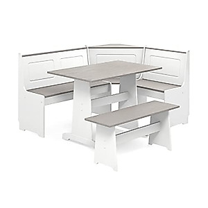 Linon Grey and White Breakfast Dining Set Ardmore Nook