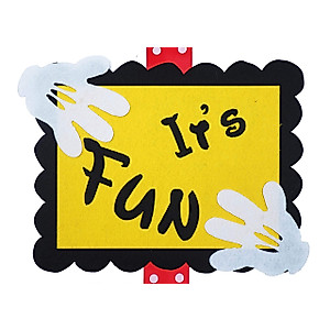 RORARO Mickey Mouse Birthday Welcome Door Sign Felt Decorations Welcome Hanger-Come inside its fun inside-Disney Decorations Supplies Birthday banner Party Favor