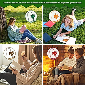 8 Pieces Maple Leaf Leather Bookmark Leather Page Markers Faux Leather Bookmark Leather Bookmarks for Men Women Book Lovers Bookworm Readers Writers Literature Fans, 4 Colors