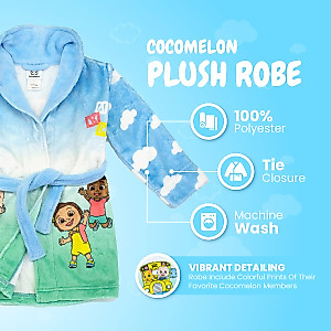 Cocomelon Toddler Boys JJ Playtime 3D Plush Robe (as1, age, 2_years, CoComelon Bus, 2T)