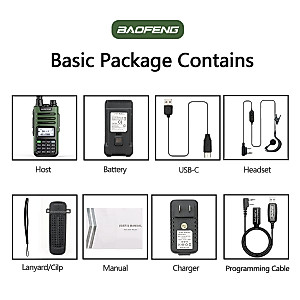 BAOFENG GM-15 PRO GMRS Radio Long Range Walkie Talkies Rechargeable,GMRS Repeater Capable,NOAA Scanning & Receiving Two Way Radio, with Extra Battery Programming Cable Speaker Mic etc Full Kits