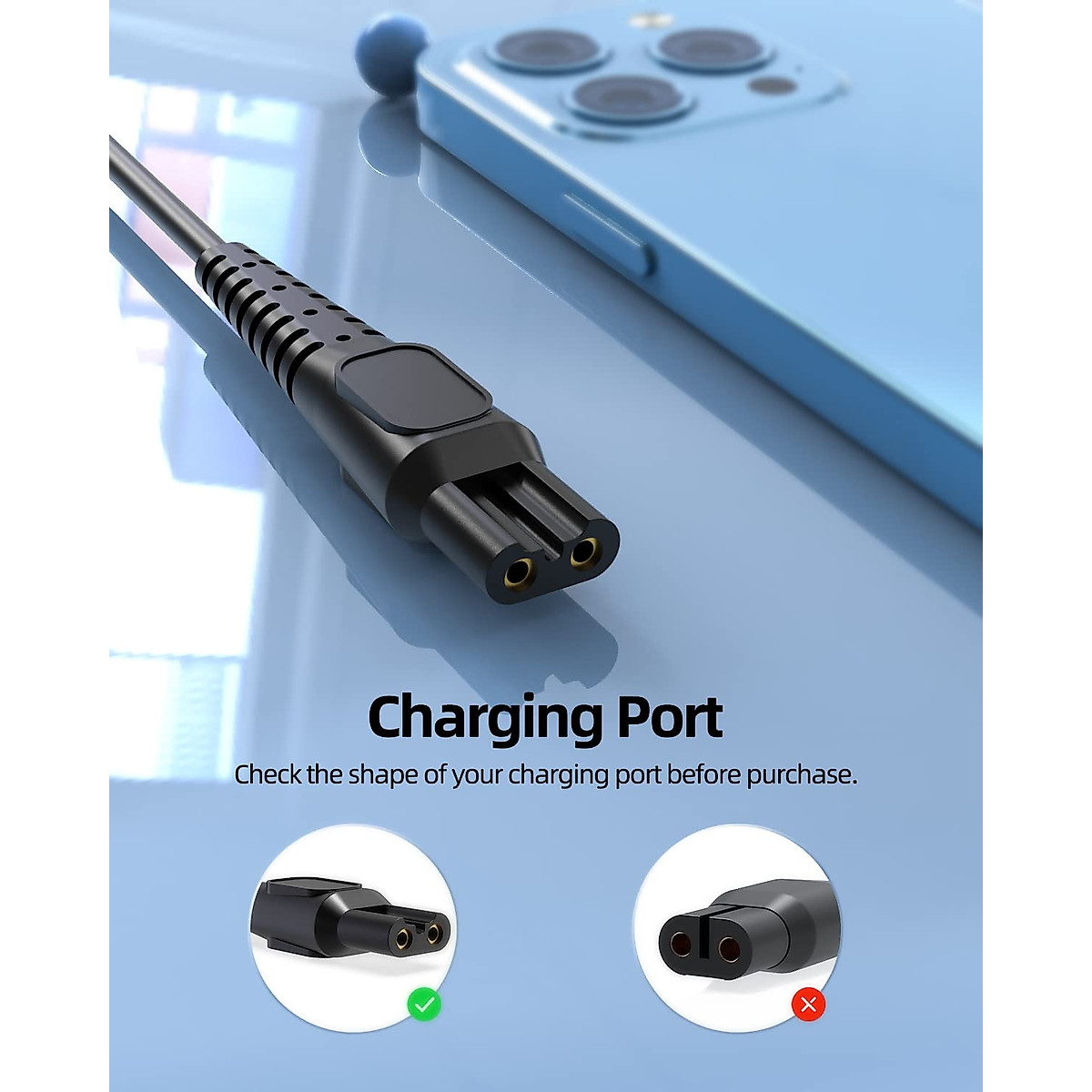 15V 6Ft Charger Fit for Philips Norelco HQ8505 QP6531/70 QP6520 QP6530 QP6510 QP6550 Shaver Razor Replacement Power Supply Adapter Cord