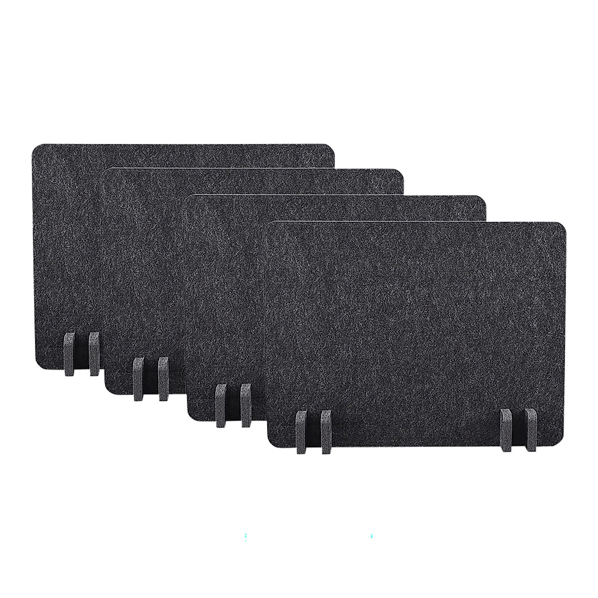 Stand Up Desk Store ReFocus Raw Noise and Distraction Reducing Freestanding Acoustic Desk Divider Mounted Privacy Panel (Anthracite Gray, 20.9" x 16", 4-Pack)