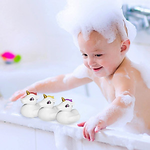 Baby Bath Toys,Cute Unicorn Bath Toys for Toddlers 1-3,Squirt Bathtub Toys for Boys Girls,Rubber Floating Shower Toys Gifts 4pcs Set