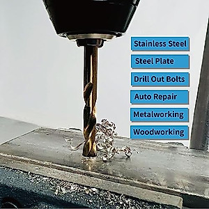 STROTON (3/32 Inch, Pack of 10) M35 5% Cobalt Twist Drill Bit Set for Hard Metal, Steel, and Stainless Steel