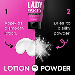 Lady Parts Feminine Hygiene Body Powder Deodorant Lotion For Breasts, Private Parts, Crotch & Inner Thigh to Stop Odor & Friction - Aluminum Free Deodorant For Women - No Talc or Parabens - POWDER PROTECTION - CocoVanilla Scent - 4oz