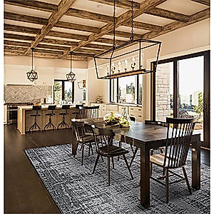 Couristan Charm Tiverton Anthracite-Light Gray Indoor/Outdoor Area Rug, 5'3" x 7'6"