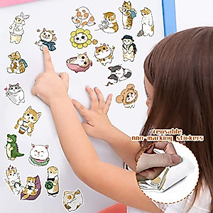 Cat Stickers 126PCS Cute Cat Stickers Vinyl Waterproof Cartoon Animal Sticker for Kids Teens Adults Scrapbook Water Bottles Laptop Skateboard Kawaii Aesthetic Graffiti Decals