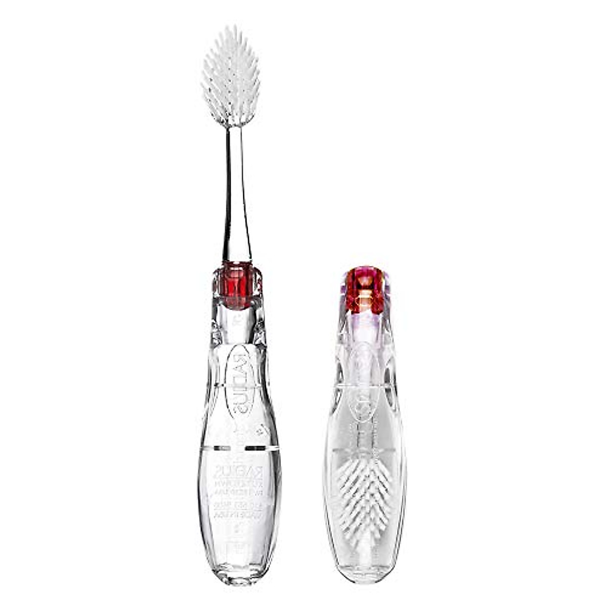 RADIUS Tour Travel Brush & Case With Replaceable Brush Head ADA Accepted Toothbrush Improve Gum Health - Red - Pack of 1