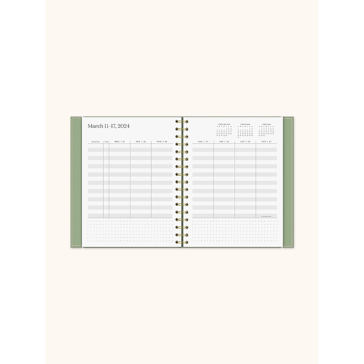 Orange Circle Studio 2024 Real-Time Planner Notebook, 12 Month Spiral Calendar Book with Monthly and Weekly Date Views, Appointment, Budget & Goal Tracker, Journal for School/Work, Golden Hour