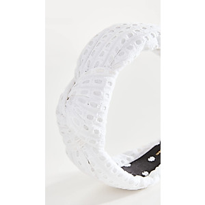 Lele Sadoughi Women's Eyelet Knotted Headband, Bianca 100, White, One Size