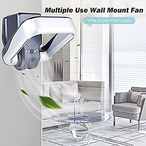 InfiniPower Bladeless Wall Mount Fan with Remote Control, 15.7" Small & Quiet Tower Fan 90° Adjustable Air Circulation Cooling for Bedroom Sleeping,Table/Desk,Living Room,Home,Office,Commercial Shop