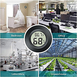 Meggsi 2 Pack Mini Digital Hygrometer Gauge Indoor Thermometer, LCD Monitor Temperature Outdoor Humidity Meter for Greenhouse Jars Incubators Guitar Case, Fahrenheit (℉) or Celsius(℃)