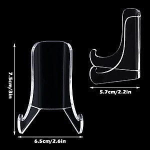 Chunful 2 Pieces Acrylic Plate Stands Clear Acrylic Easels Display Stands with Deep Support Shelves for Display Card Holder Photos Book Picture Table Top Holder Home Decors (3 x 2.6 x 2.2 Inch)