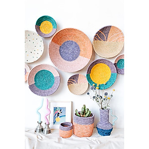 African Basket- Nyakizu/Rwanda Basket/Woven Bowl/Sisal & Sweetgrass Basket/Blush Pink, Lilac, Teal