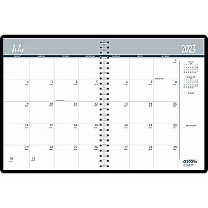 2023-2024 House of Doolittle 8.5-inch x 11-inch Academic Monthly Planner, Black (26502-24)