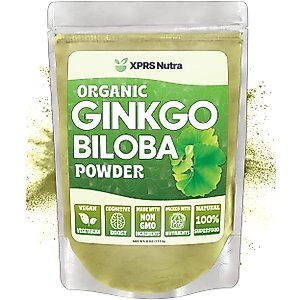XPRS Nutra Organic Ginkgo Biloba Powder - Gingko Biloba Supplements for Cognition - Vegan Friendly Ginkoba Biloba Organic - Immunity Boosting Ginkgo Biloba Powder (8 oz)