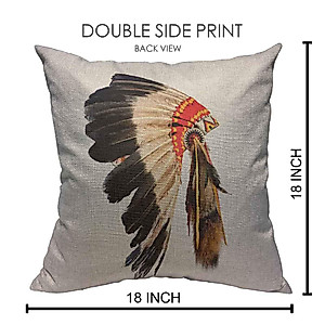 VERSUSWOLF Throw Pillow Covers Mint Green Gray Watercolor Stripes Arrows Pattern Cotton Linen Decorative Square Pillowcases Cushion Cover 18 X 18 Inch