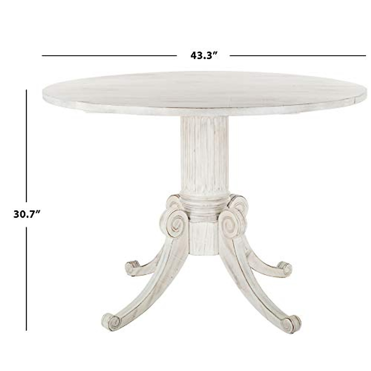 Safavieh Home Forest Traditional Antique White Drop Leaf Dining Table