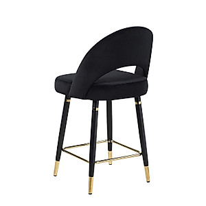 Coaster Furniture Lindsey Arched Back Upholstered Counter Height Stools Black (Set of 2) 193569