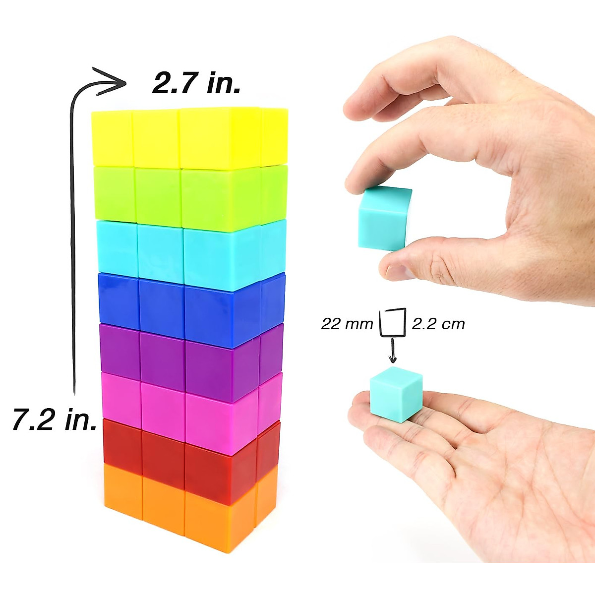 BrainSpark Digit Blocks 48 Pieces Black White and Grey Magnetic Cubes Building Set, Magnetic Blocks for Kids